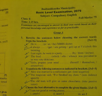 BLE 2079 (2023): Q.4 Reading: Seen Passage I - English Exam Nepal